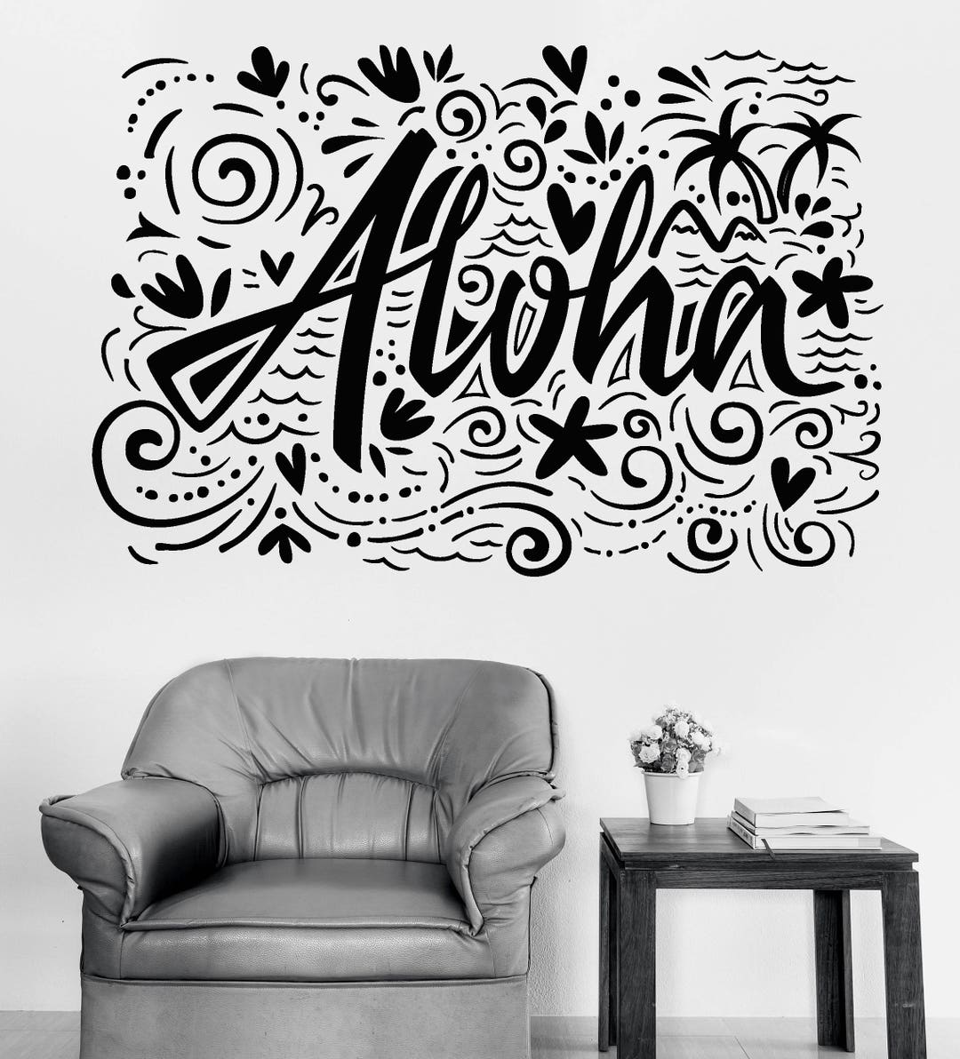 Wall Vinyl Decal Aloha Quote Decor for Hotel Room (#2696dn) - Etsy