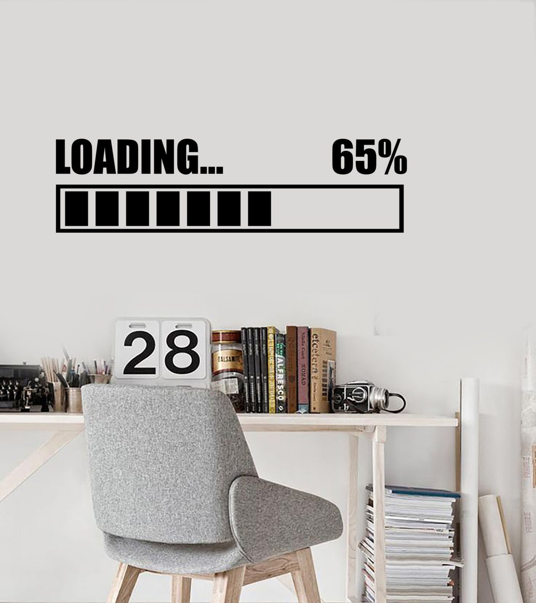 Wall Art Mural Gamer Loading Computer Notebook Laptop Gaming Decal ...