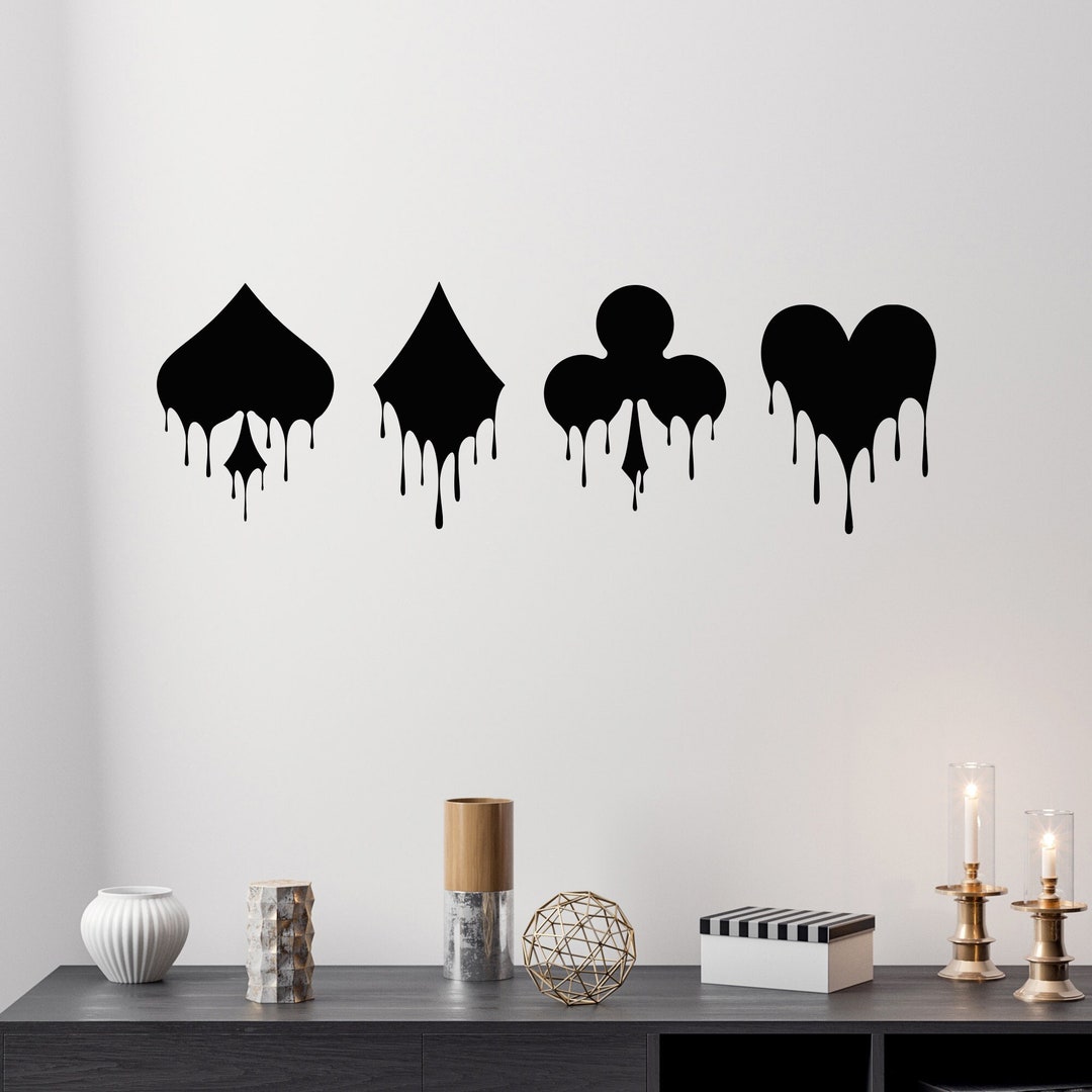 Playing Cards Vinyl Wall Decal Card Suit Poker Club Man Cave Stickers ...