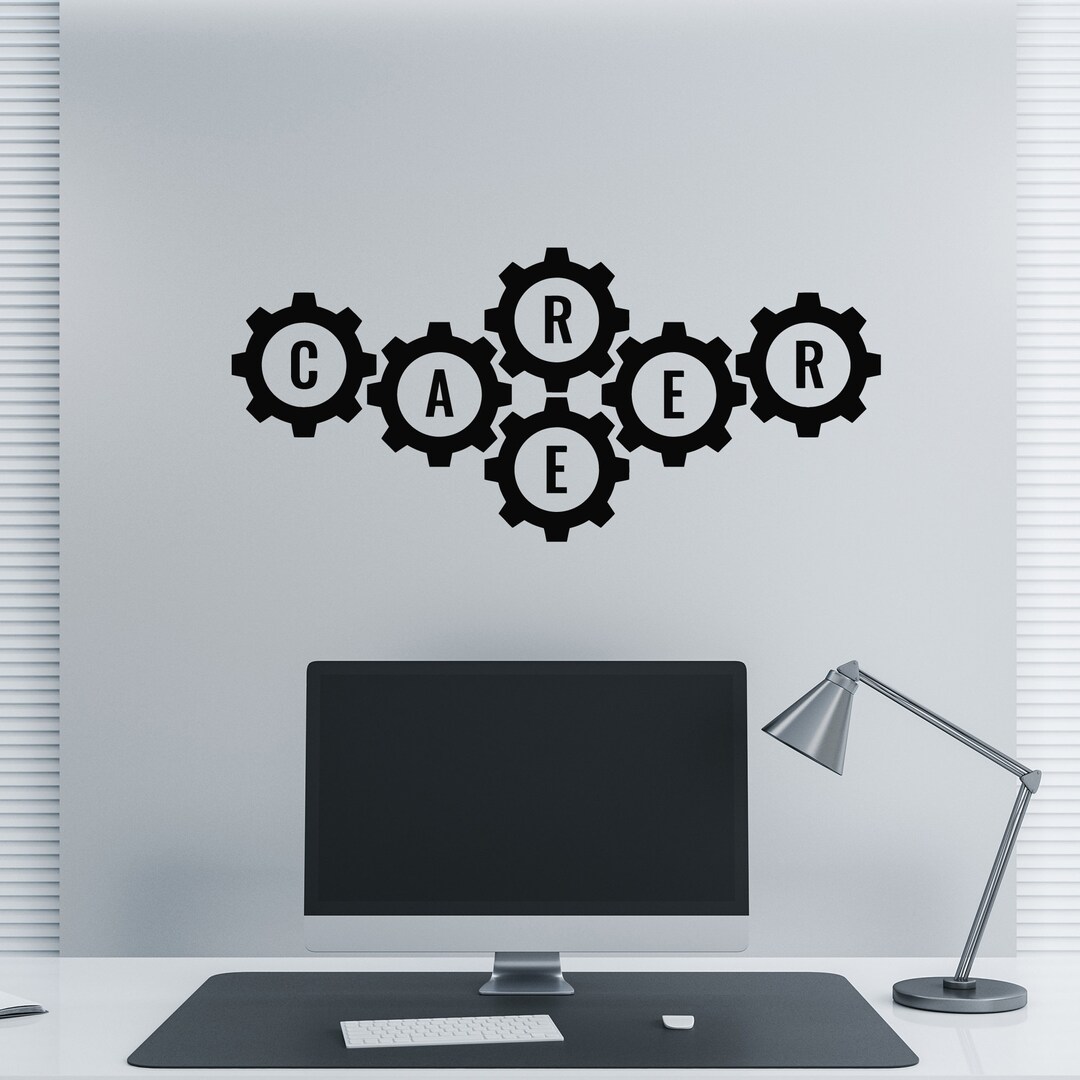 Teamwork Vinyl Wall Decal Gears Work Office Decor Career Stickers Mural ...