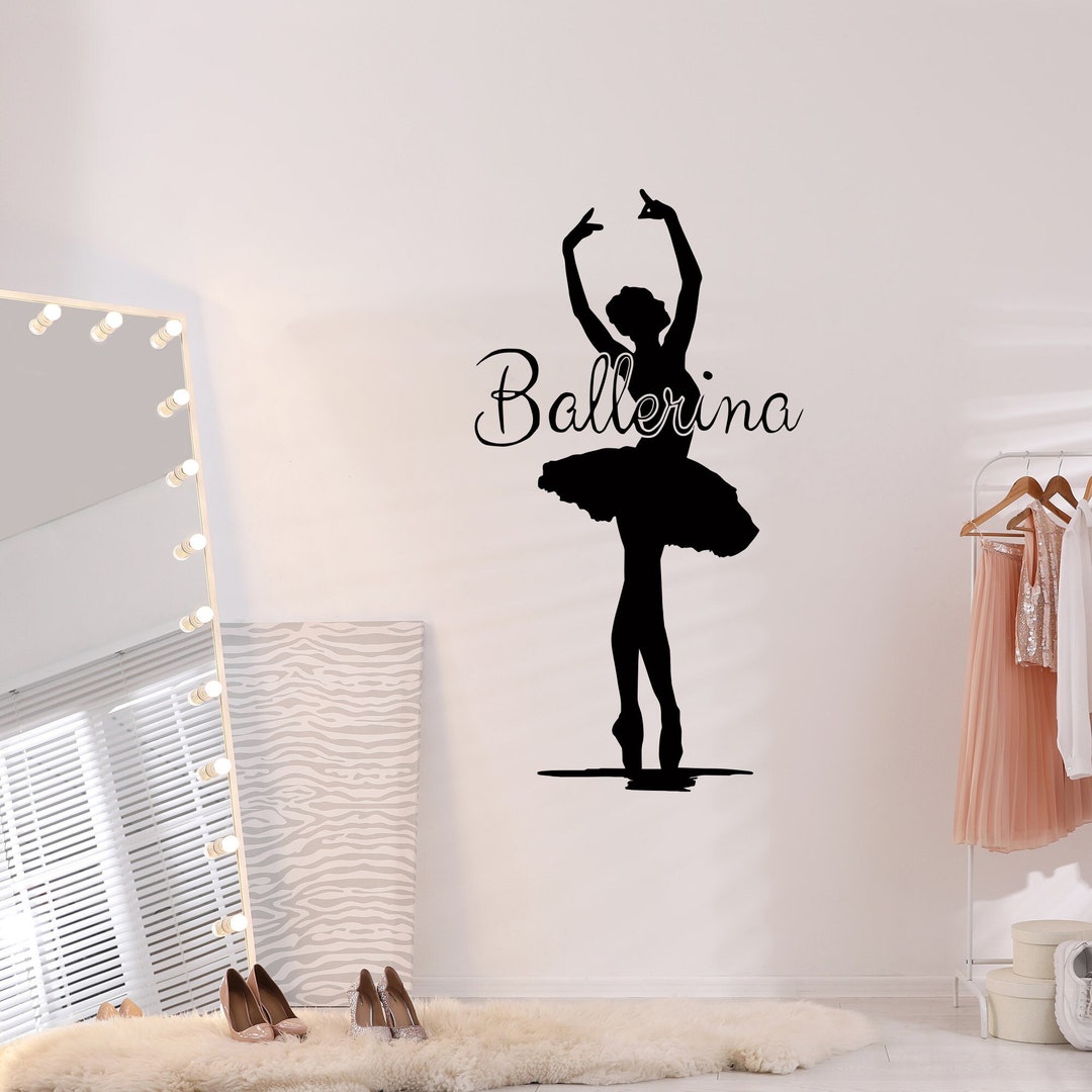 Ballerina Silhouette Vinyl Wall Decal: Dance Studio Decor (#6415di) - Etsy