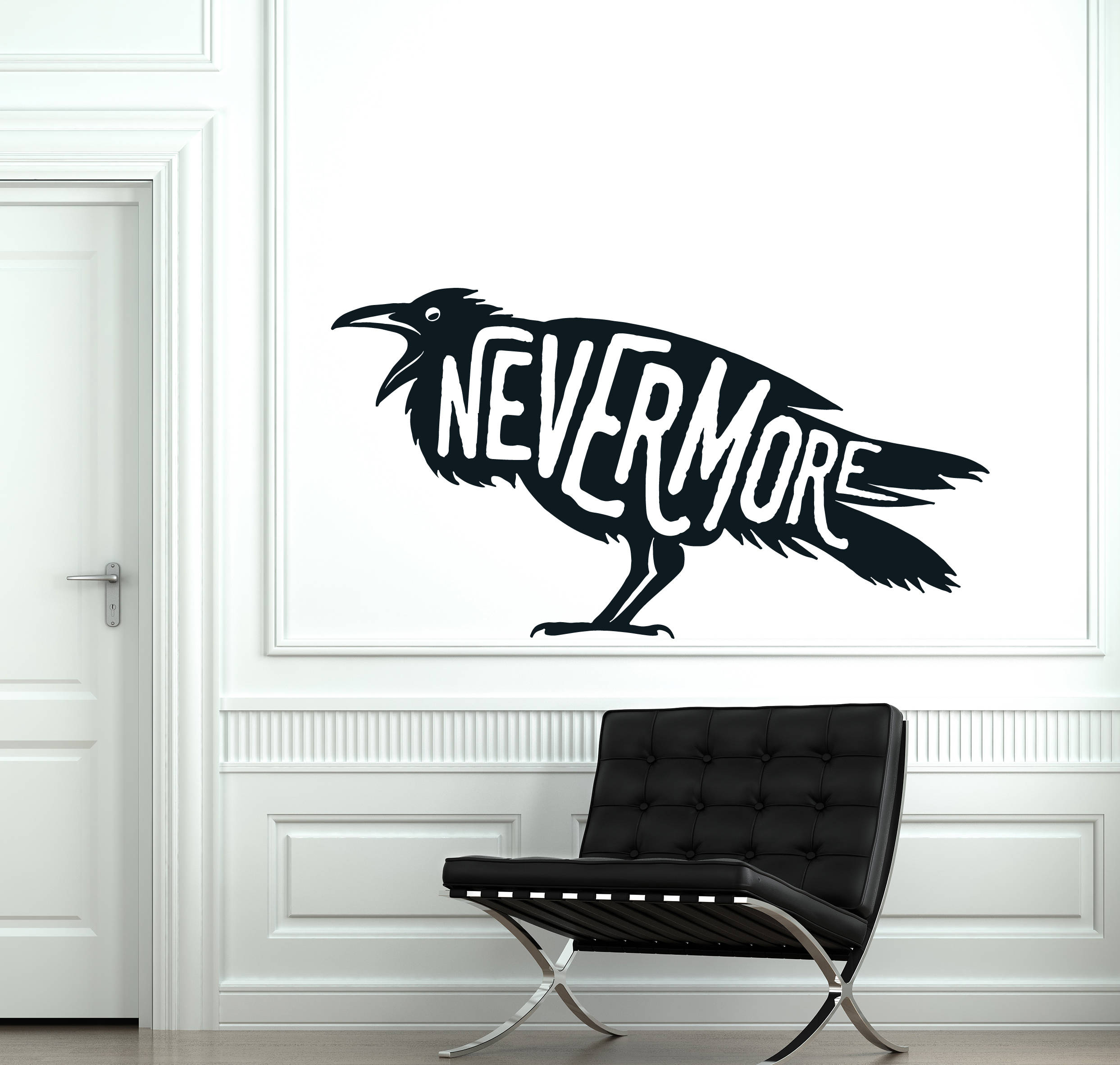 Wall Vinyl Decal Quotes Black Raven Edict Never More Home