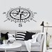 Wall Vinyl Decal Compass 3D Ornament Nautical Marine Science Traveling ...