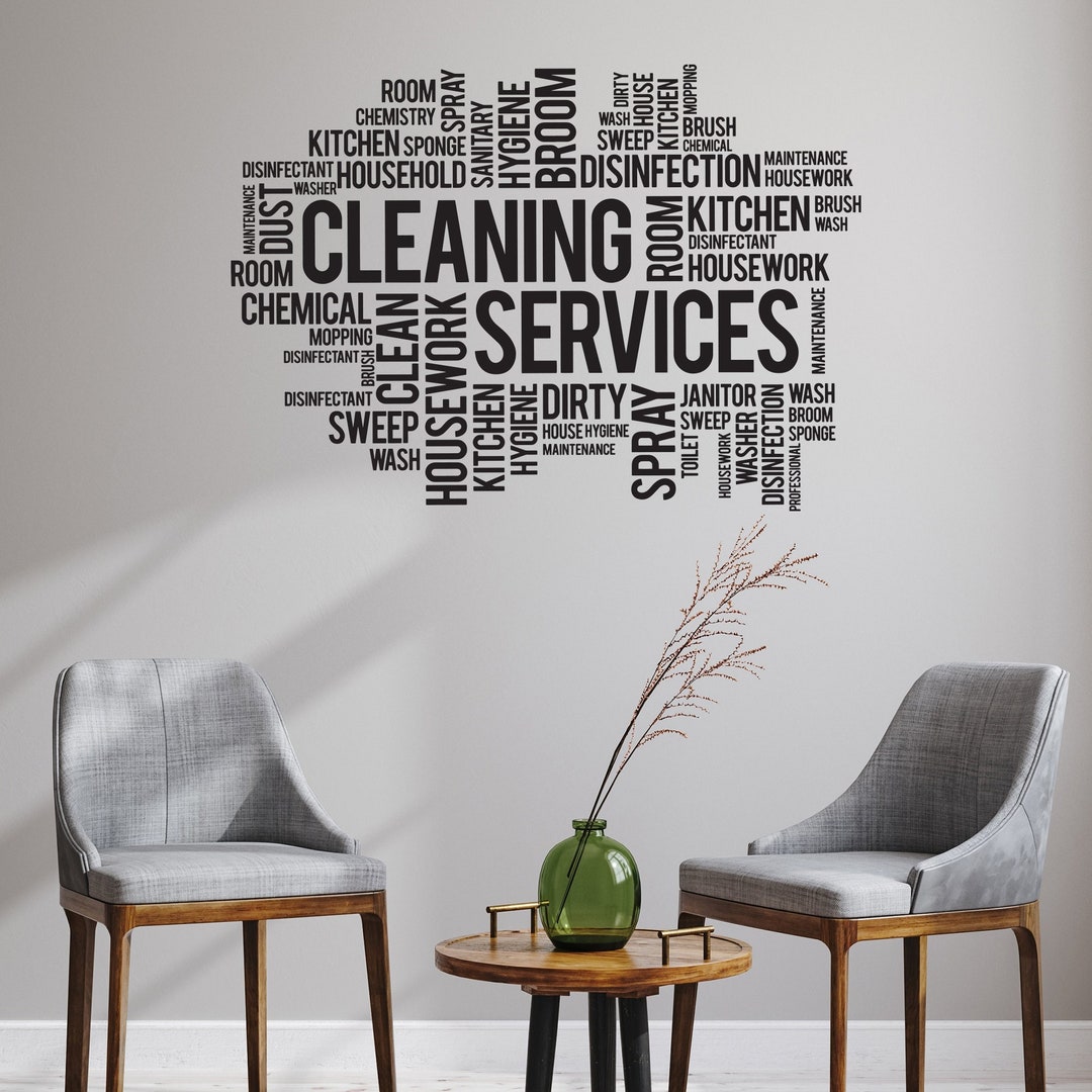 Cleaning Services Vinyl Wall Decal Housekeeping House Cleaning ...