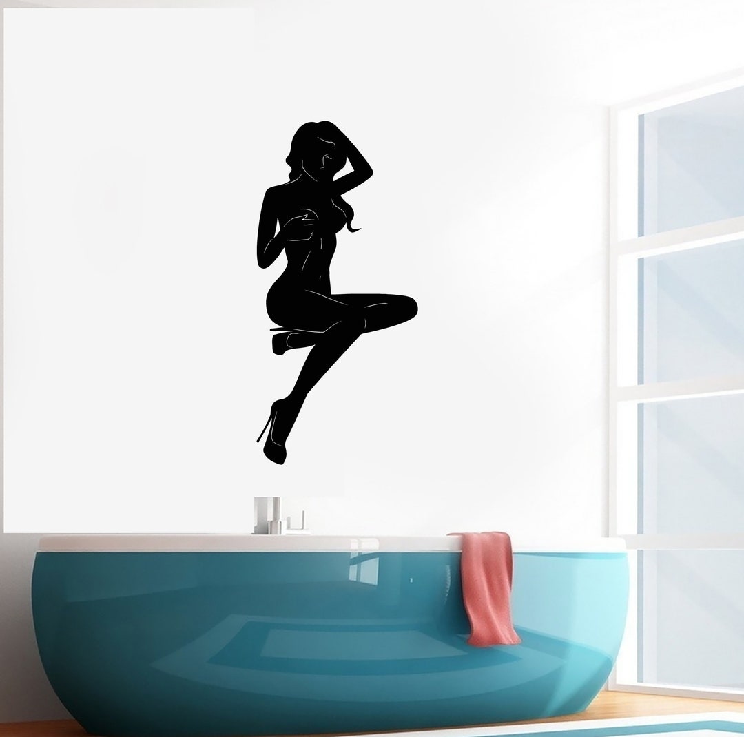 Silhouette Sexy Woman Vinyl Wall Decal Bathroom Bedroom Decor Stickers
