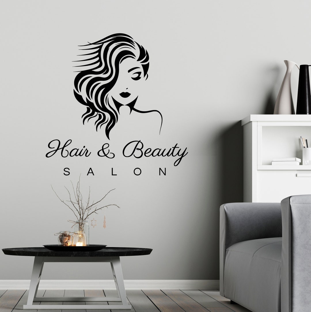 Hair Beauty Salon Vinyl Wall Decal Hairdresser Styling Hairstyling ...