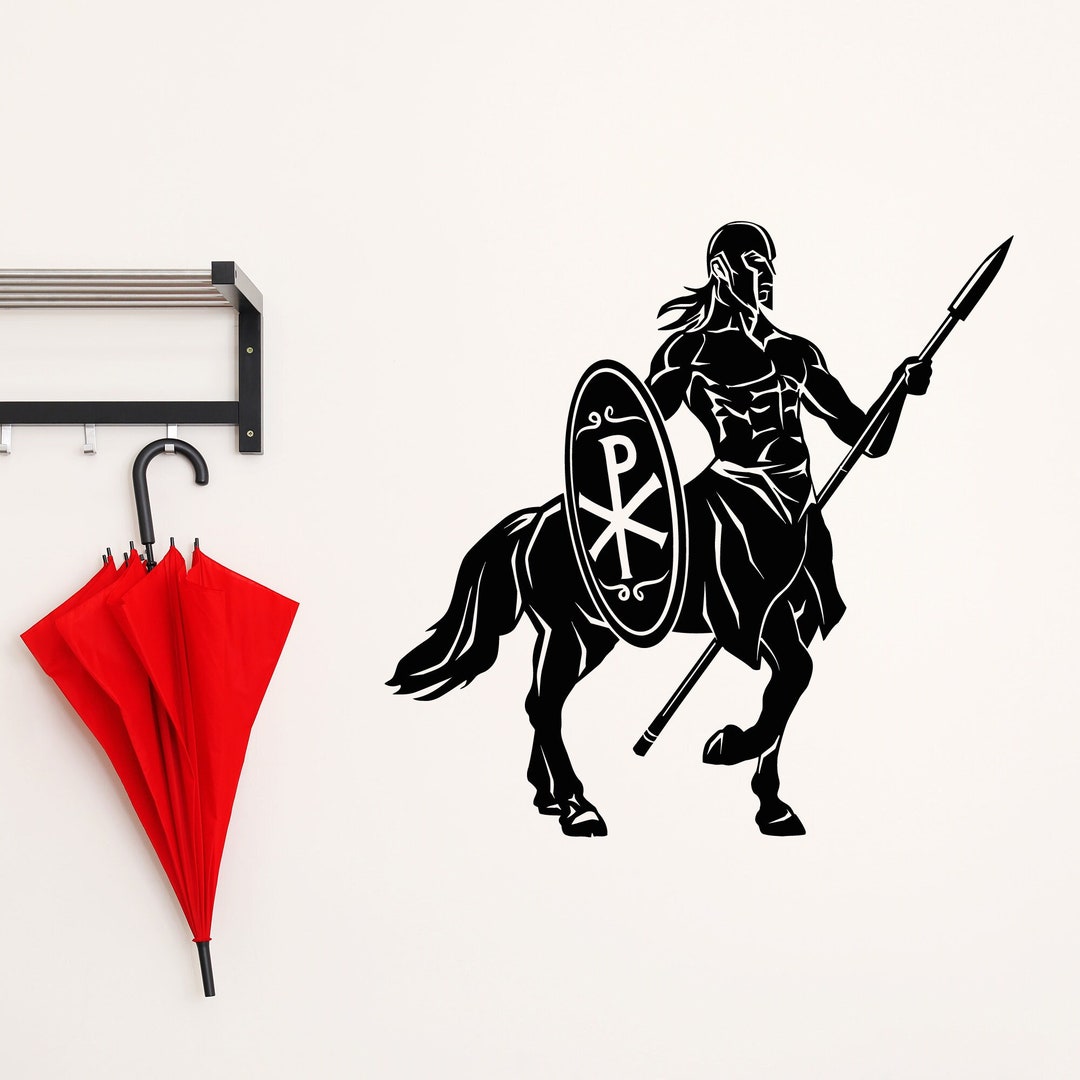 Centaur Vinyl Wall Decal Mythical Creature Fantasy Spear Shield ...