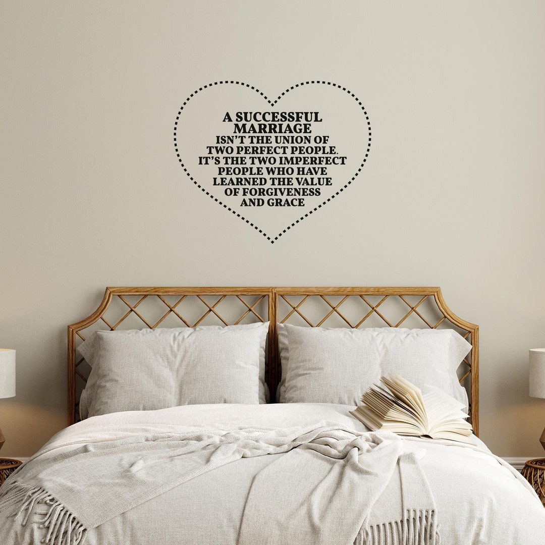 Successful Marriage Vinyl Wall Decal Heart Quote Lettering Anniversary ...