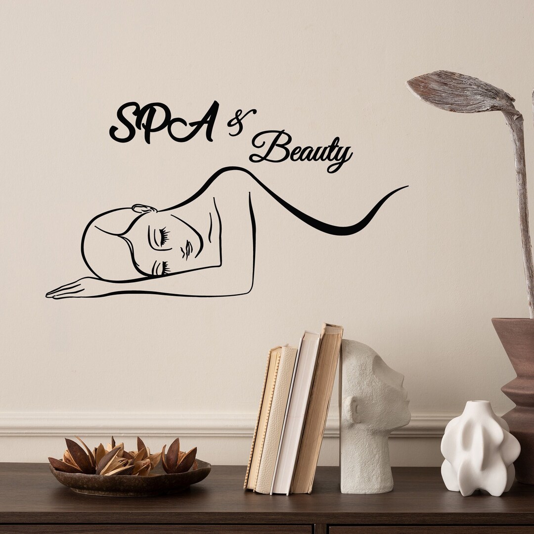 Spa Vinyl Wall Decal Beauty Girl Massage Therapy Healthy Decor Stickers ...