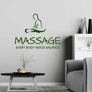 Massage Therapy Vinyl Wall Decal | Masseur Silhouette Spa Decor ...