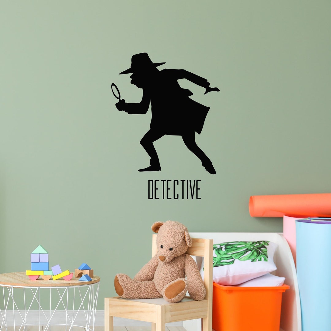 Detective Vinyl Wall Decal Silhouette Sleuth Agency Office Playroom ...