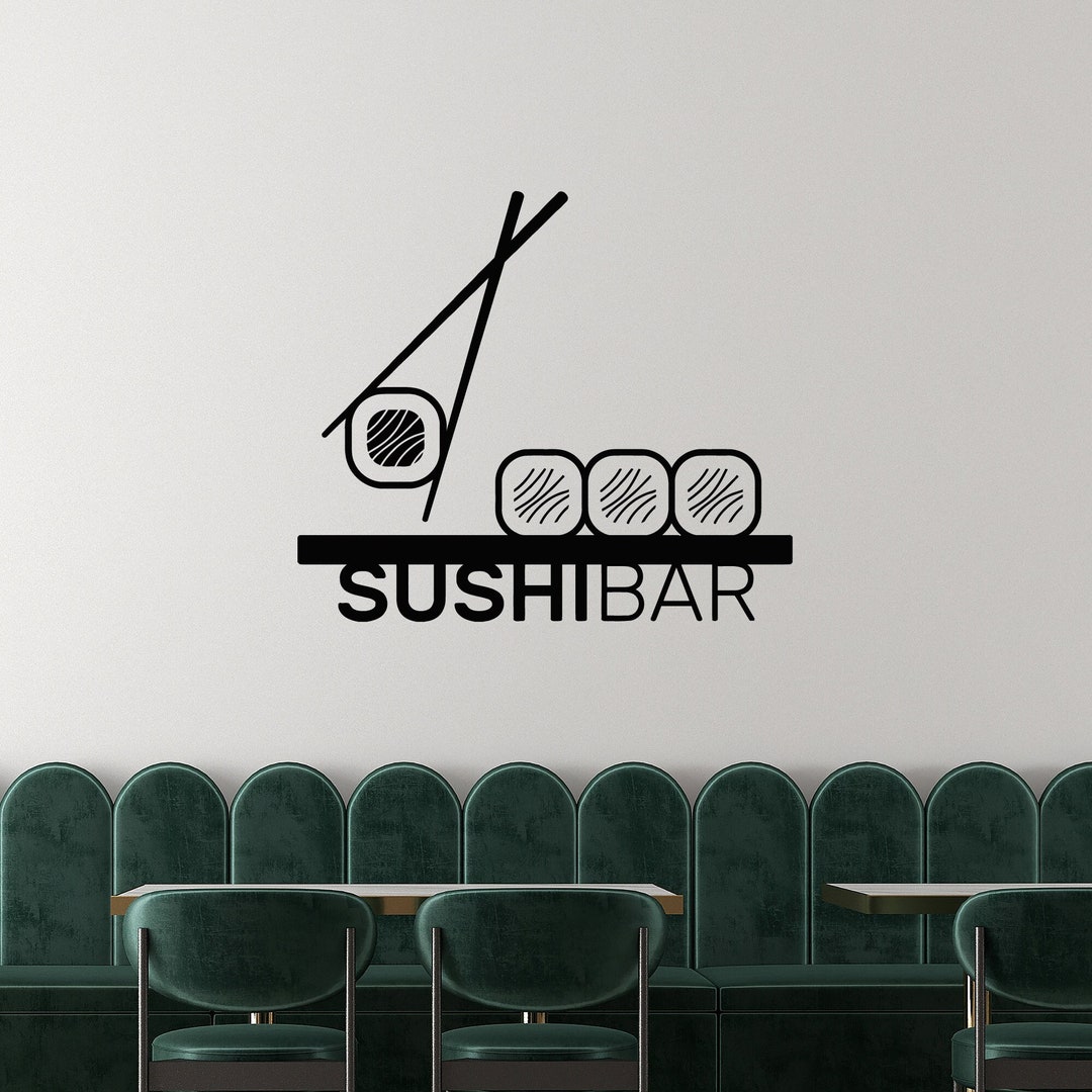 Sushi Bar Vinyl Wall Decal Japanese Food Store Oriental Restaurant ...