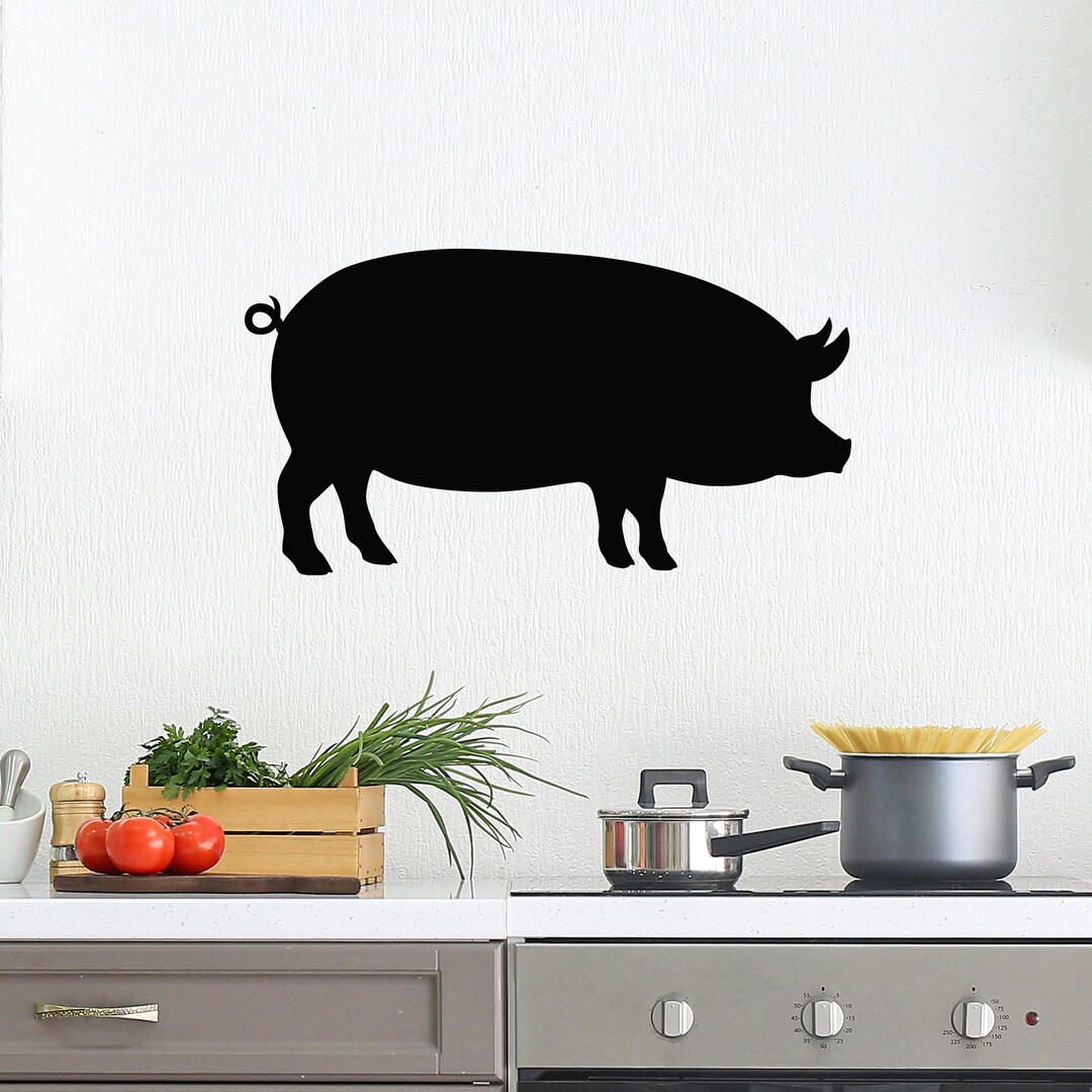 Pig Vinyl Wall Decal Butcher Shop Piggy Animal Farm Wild Boar Stickers ...