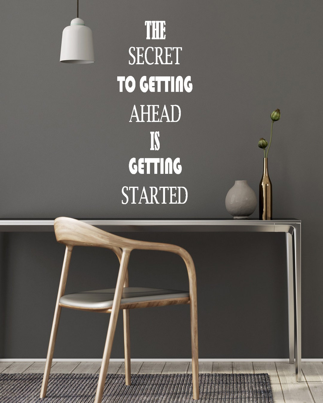 Vinyl Wall Decal Motivational Office Space Room Motivation Phrase Words ...