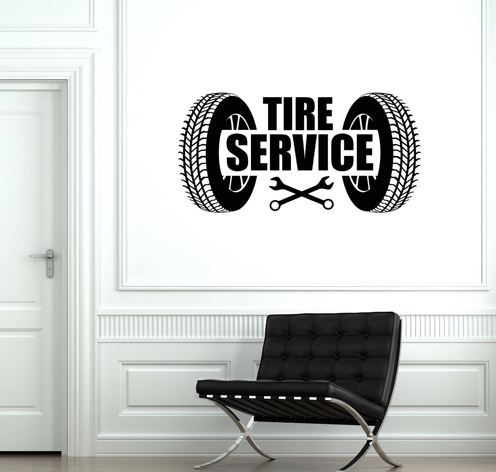 Tire Service Sign Car Repair Shop Window Art Decoration Tire Fitting ...