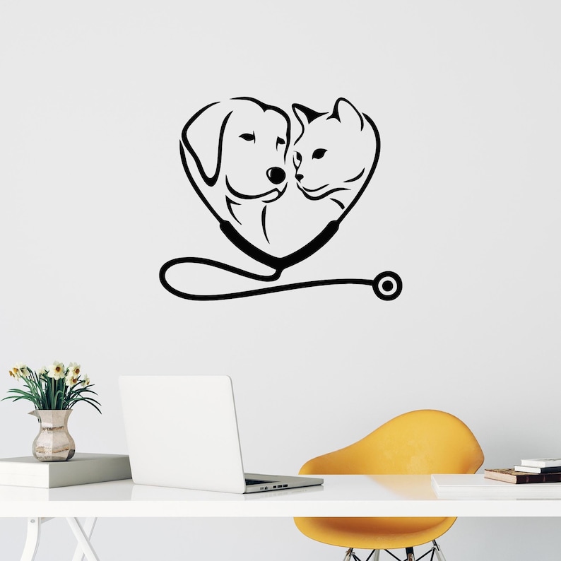 Veterinary Clinic Vinyl Wall Decal: Dog & Cat Vet Decor 8051dg - Etsy