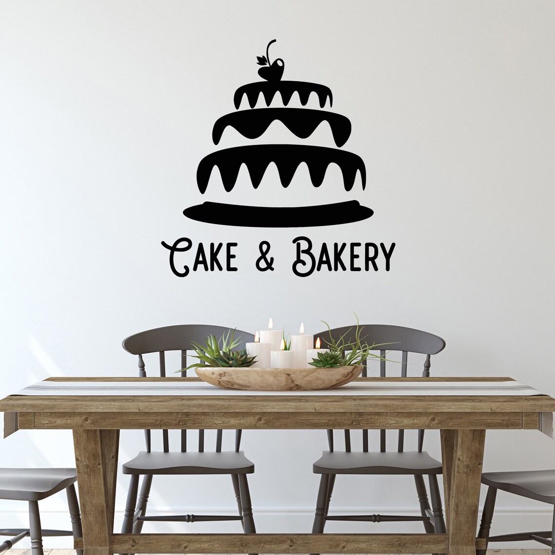 Cake Vinyl Wall Decal Bakery Bakeshop Kitchen Confectionary Sweets ...