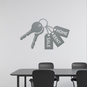 Real Estate Keys Vinyl Wall Decal Home Sale Rent Business Realtor Agent ...