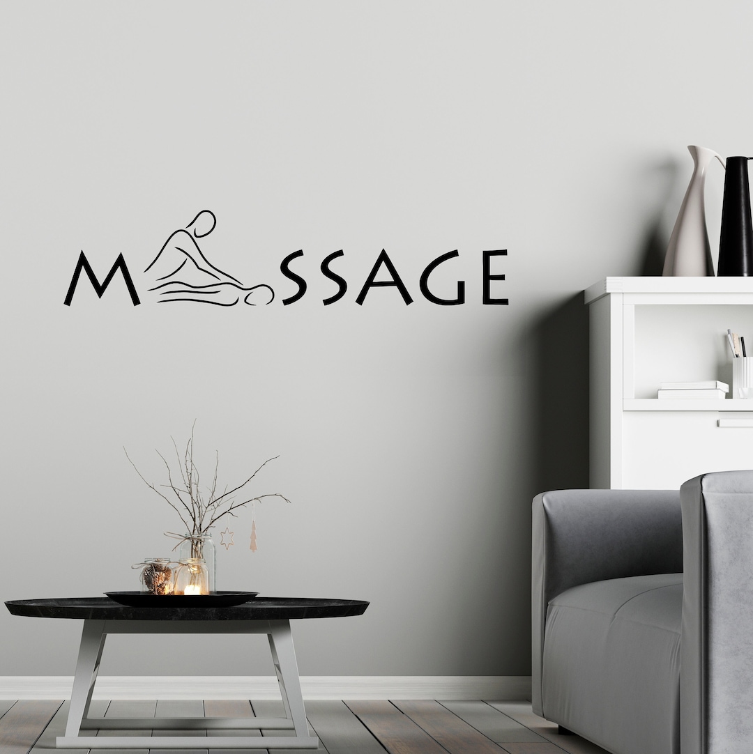 Massage Vinyl Wall Decal Spa Salon Word Relax Relaxing Room Masseur ...