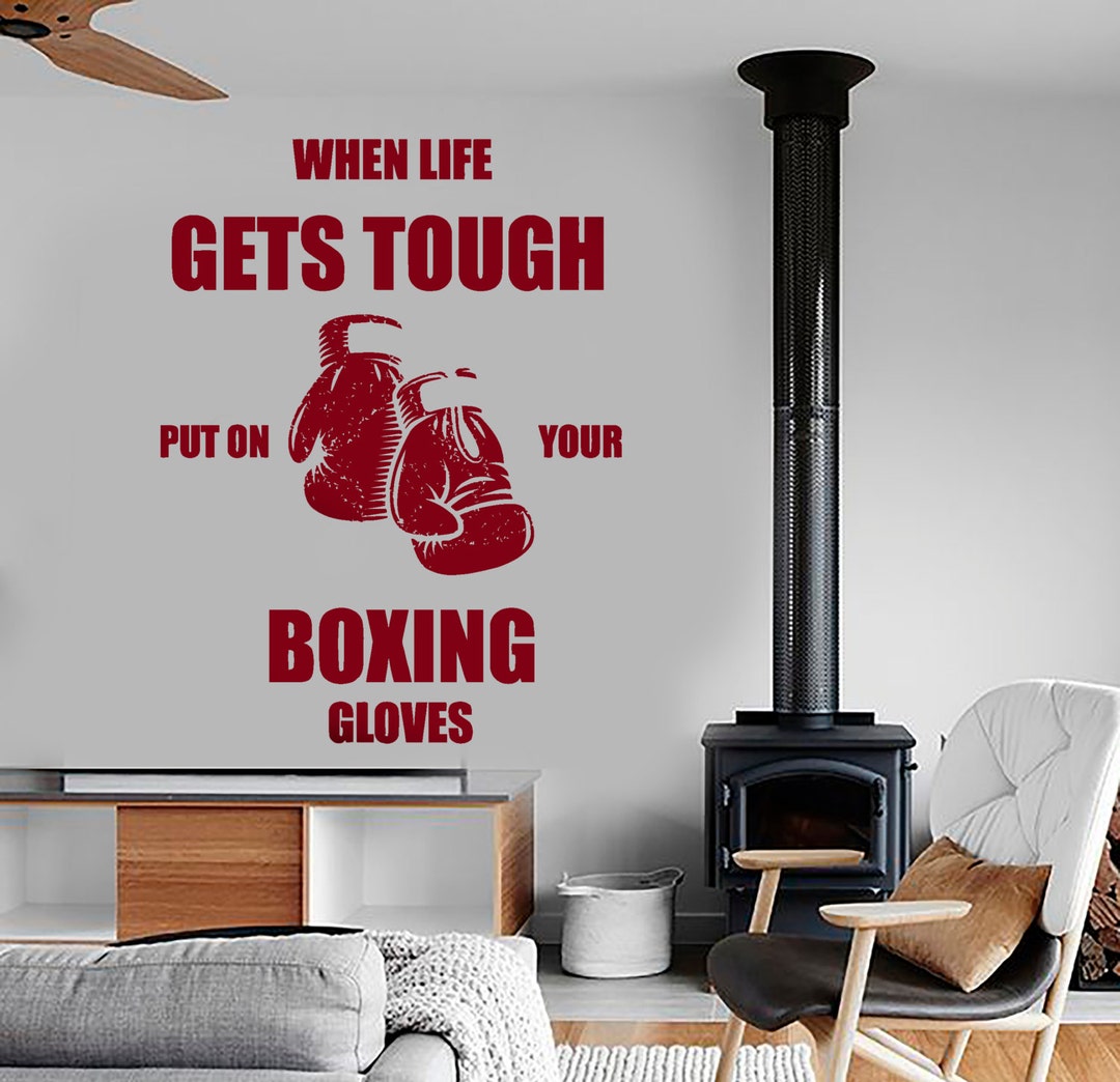 Wall Vinyl Decal Sport Boxing Quote Box Club Work Out Routine ...