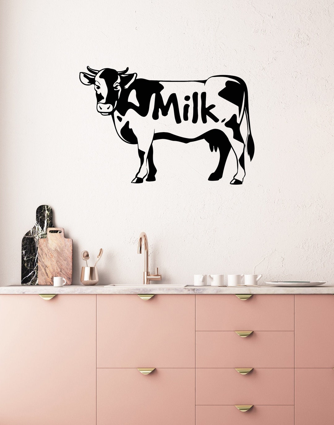 Milk Vinyl Wall Decal Cow Farm Products Decor Stickers Mural (#3102di ...