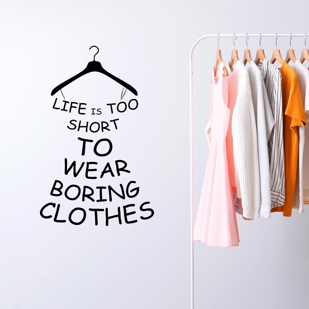 Wall Vinyl Decal Funny Quote for Clothing Store Women Dress Hangers ...