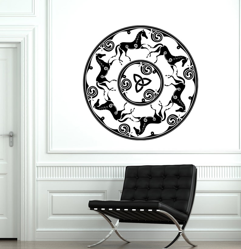 Wall Vinyl Horses Ancient Celtic Symbol Ornament Mural Vinyl - Etsy
