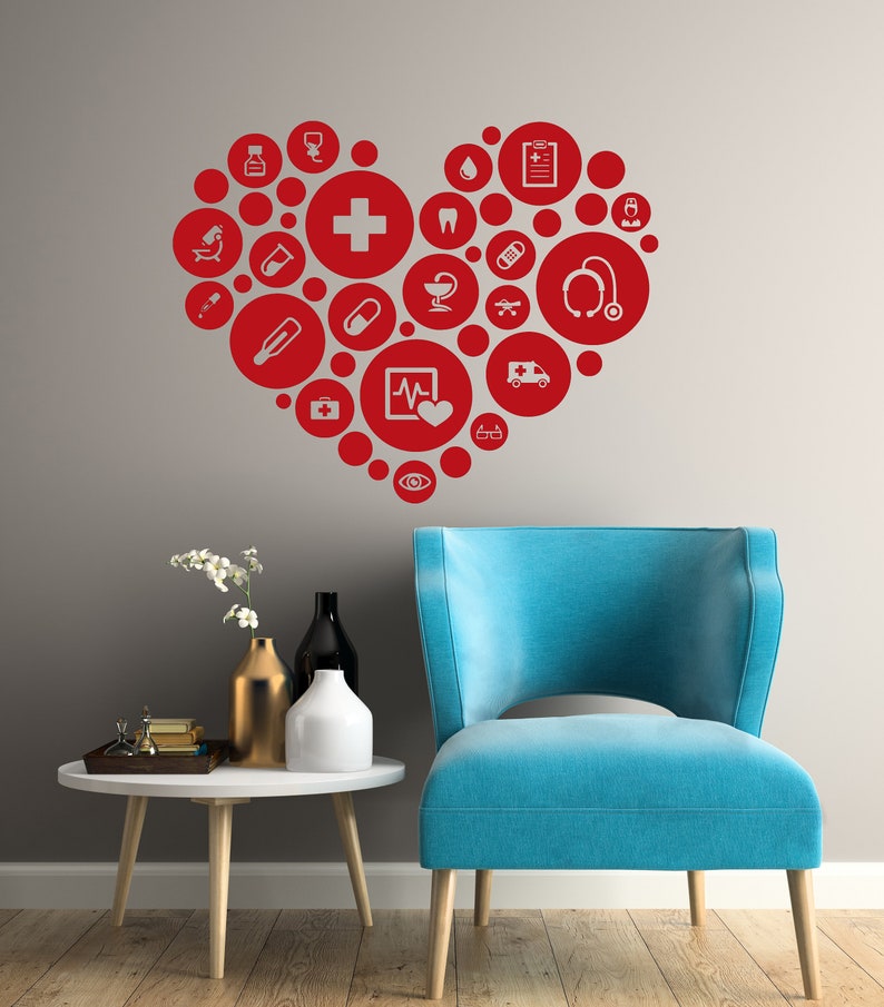 Heart Vinyl Wall Decal Medical Office Hospital Health Pharmacy - Etsy
