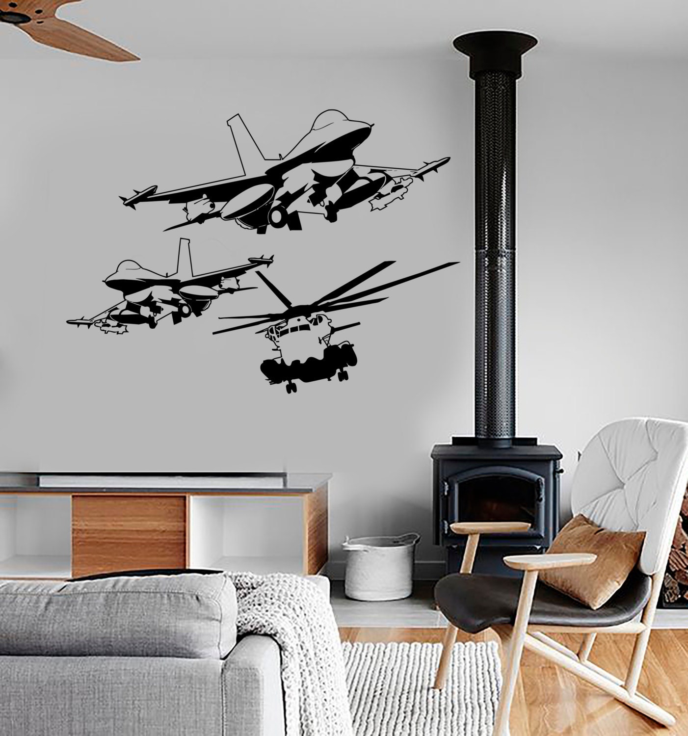 Wall Vinyl Airplane Military Aircraft Guaranteed Quality Decal Mural ...