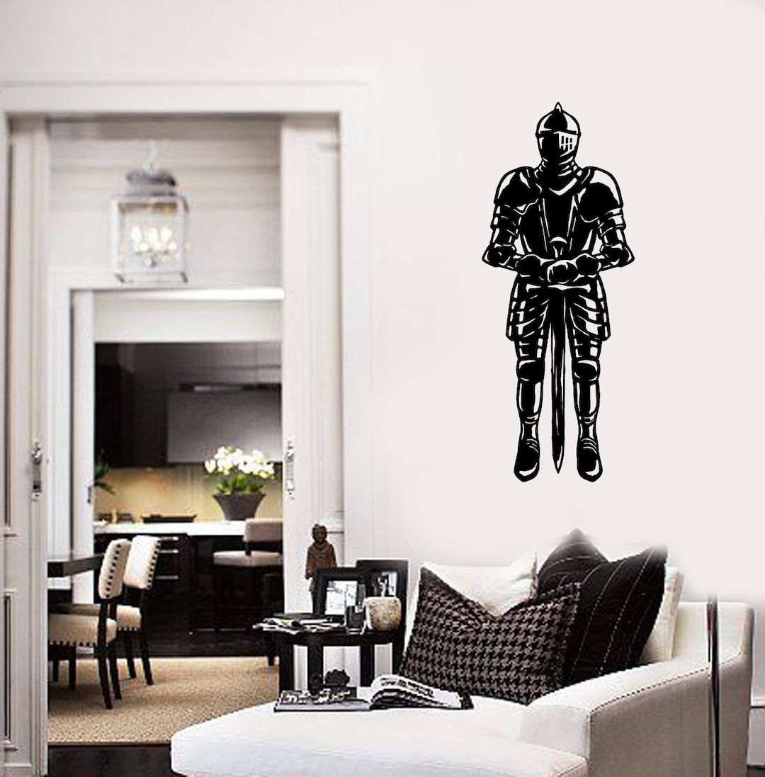 Knight Vinyl Wall Decal Middle Ages Medieval Warrior Boy Room Son Gift ...