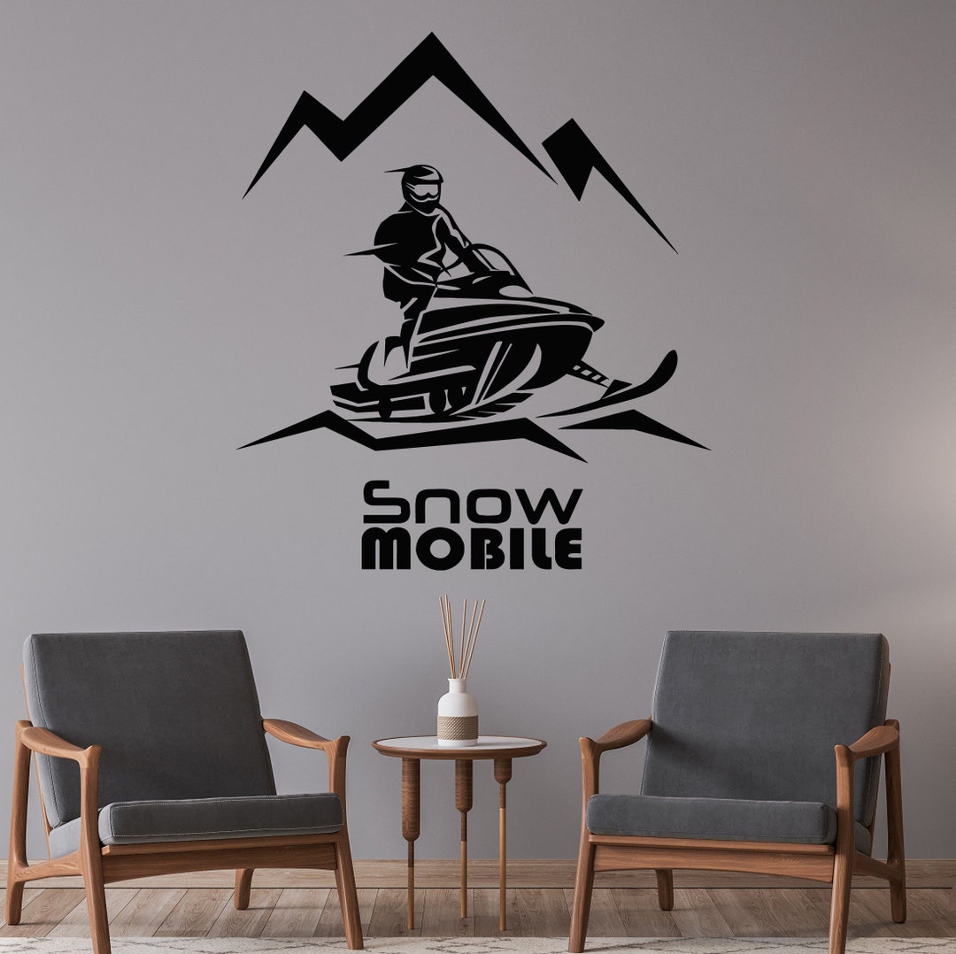 Snowmobile Vinyl Wall Decal Race Motor Snowmobiling Winter Sport ...