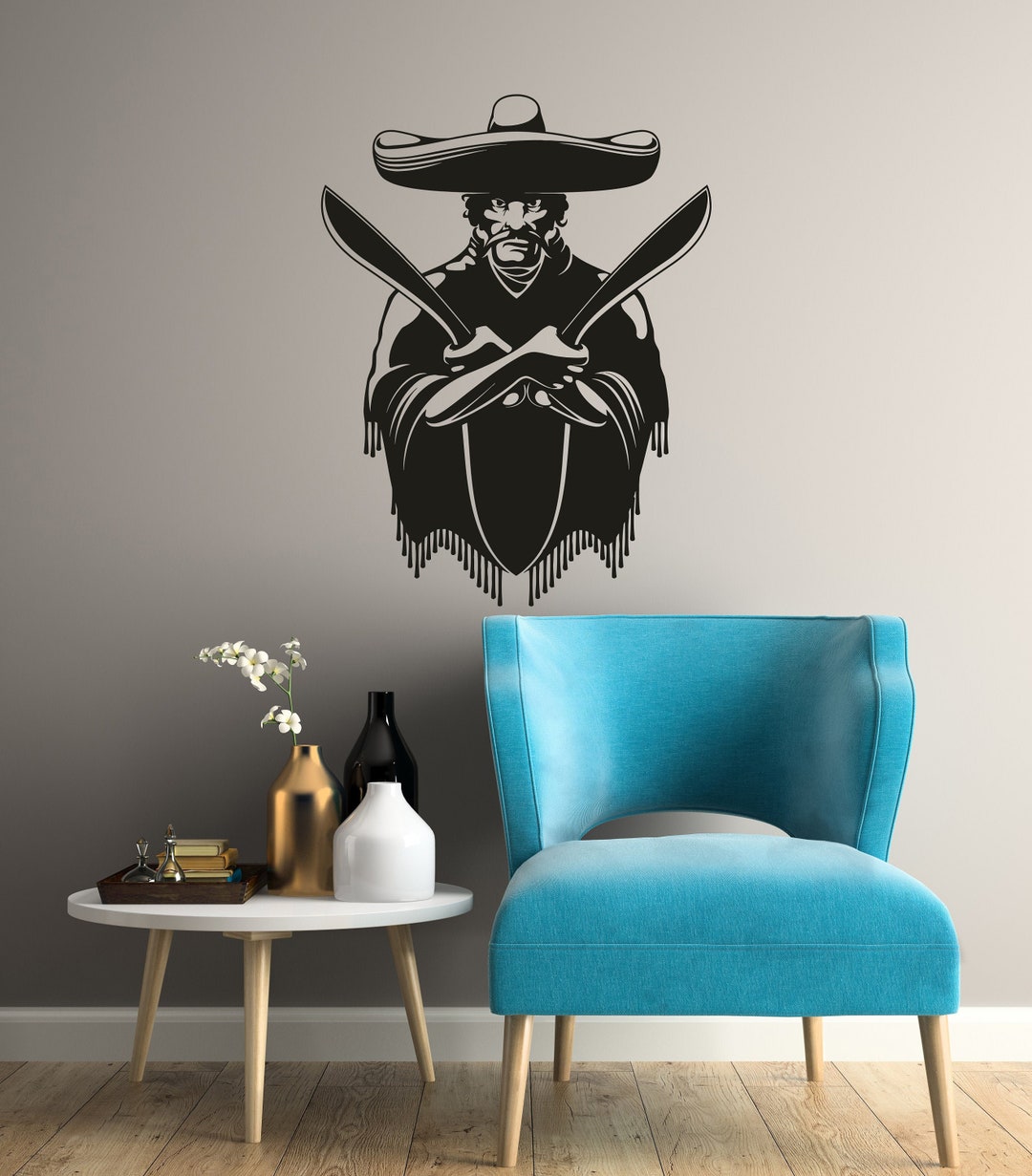 Mexican Bandit With Machete Vinyl Wall Decal Mexico Room Decor Stickers ...