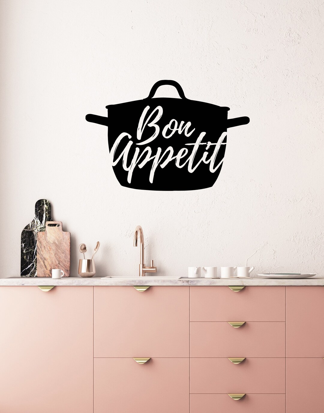Bon Appetit Vinyl Wall Decal Pot Soup Restaurant Kitchen Stickers Mural ...