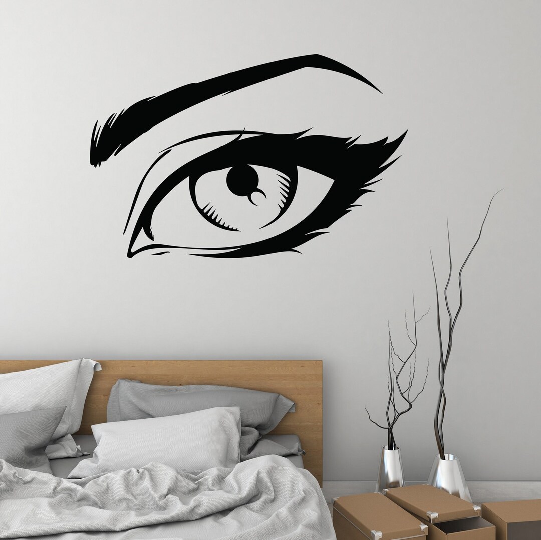 Beautiful Eye Vinyl Wall Decal Beauty Salon Girl Room Eyebrow Stickers ...