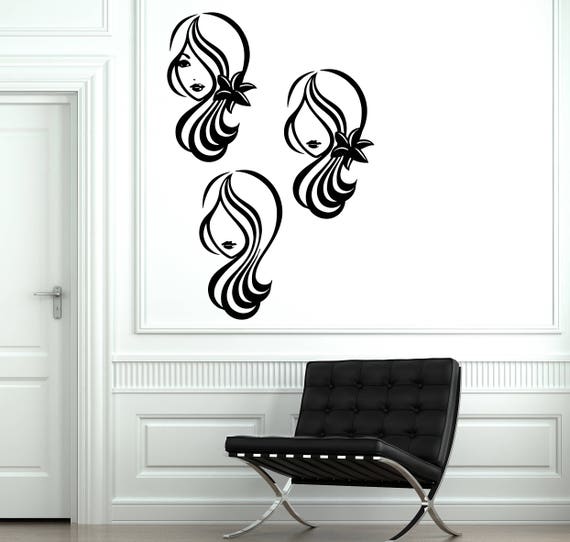 Wall Vinyl Decal Sticker Silhouette Beautiful Woman's Head - Etsy