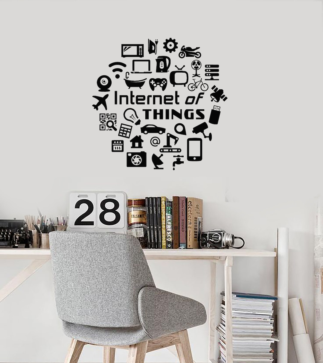 Internet of Things Vinyl Wall Decal Iot Gadgets Devices Decor Stickers ...