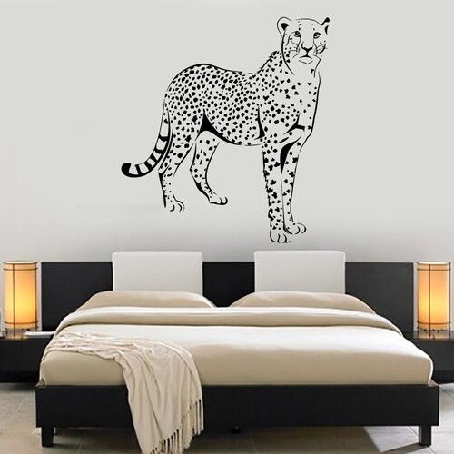 Art Wall Decals Cheetah Vinyl Sticker Animal Leopard Nursery - Etsy
