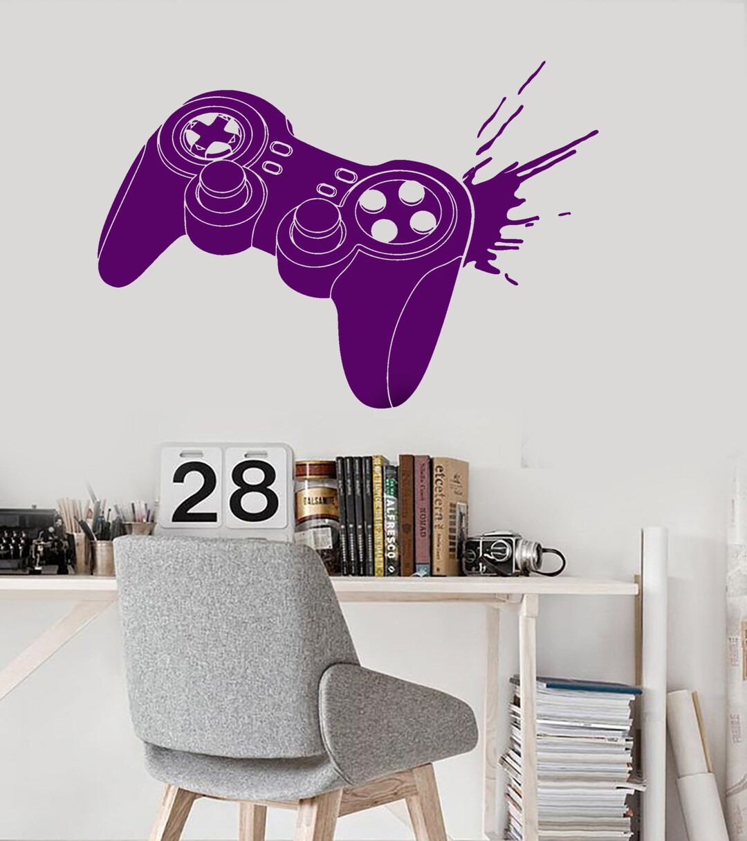 Wall Vinyl Decal Children's Room Joystick Decor Gamer Tools Computers ...