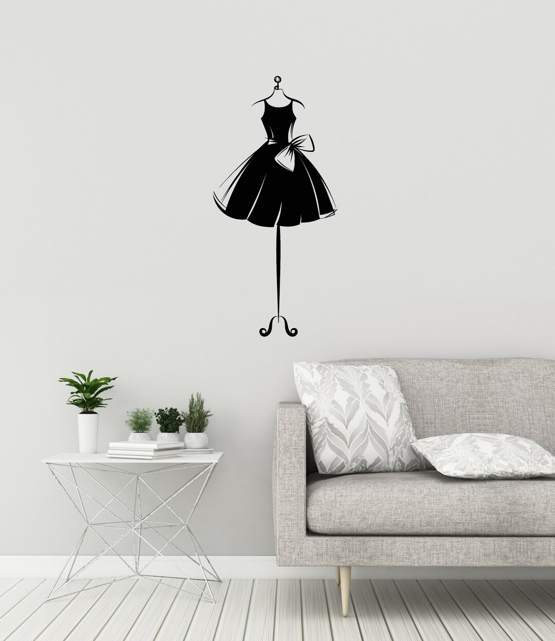 Dress Studio Vinyl Wall Decal Ball Gown Short Mannequin Ballerina Girl ...