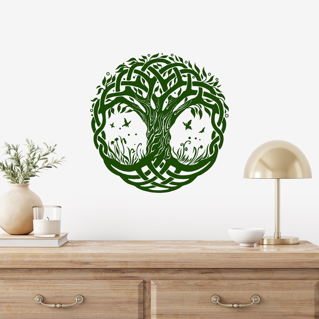 Tree of Life Vinyl Wall Decal Celtic Symbol Nature Family Butterflies ...