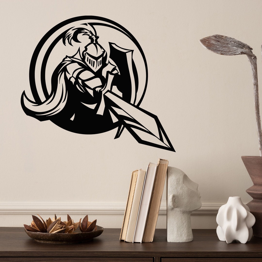 Knight Vinyl Wall Decal Sword Shield Armor Warriors Medieval Decor ...