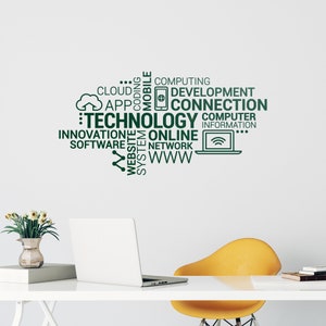 Technology Vinyl Wall Decal Innovation Software Company IT Art Tech ...