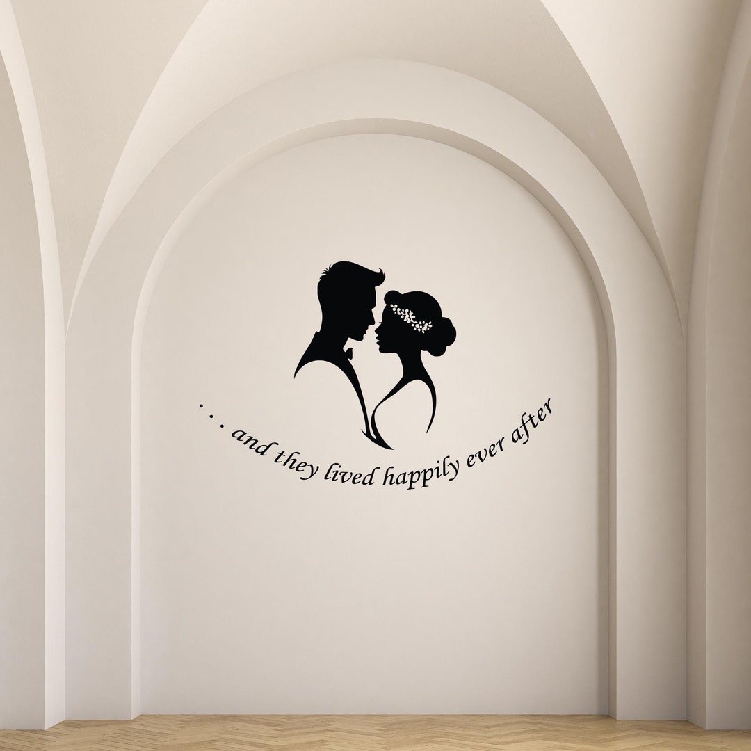 Wall Vinyl Decal and They Lived Happily Ever After Bride and Groom ...