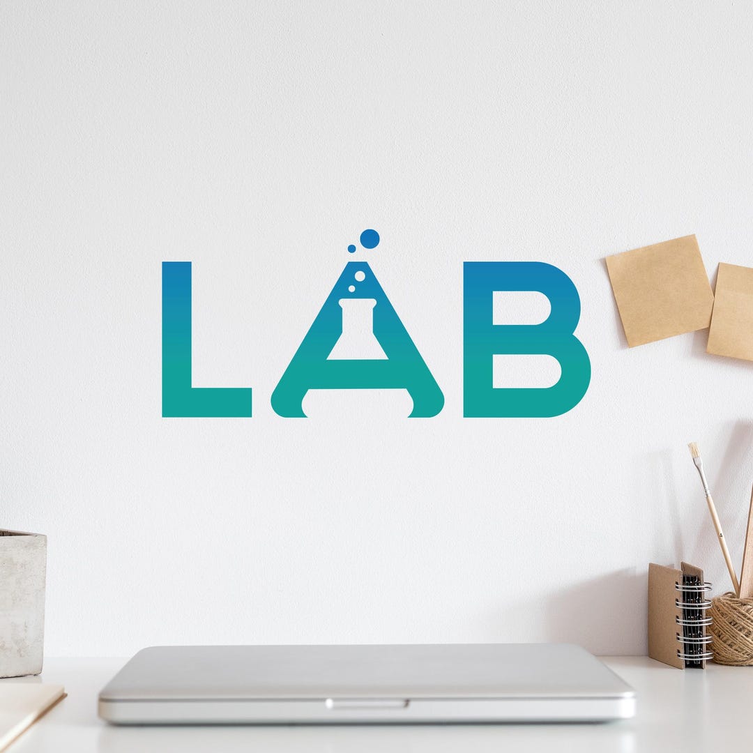 Gradient Blue Green Lab Wall Decal: Modern Science Classroom Decor ...