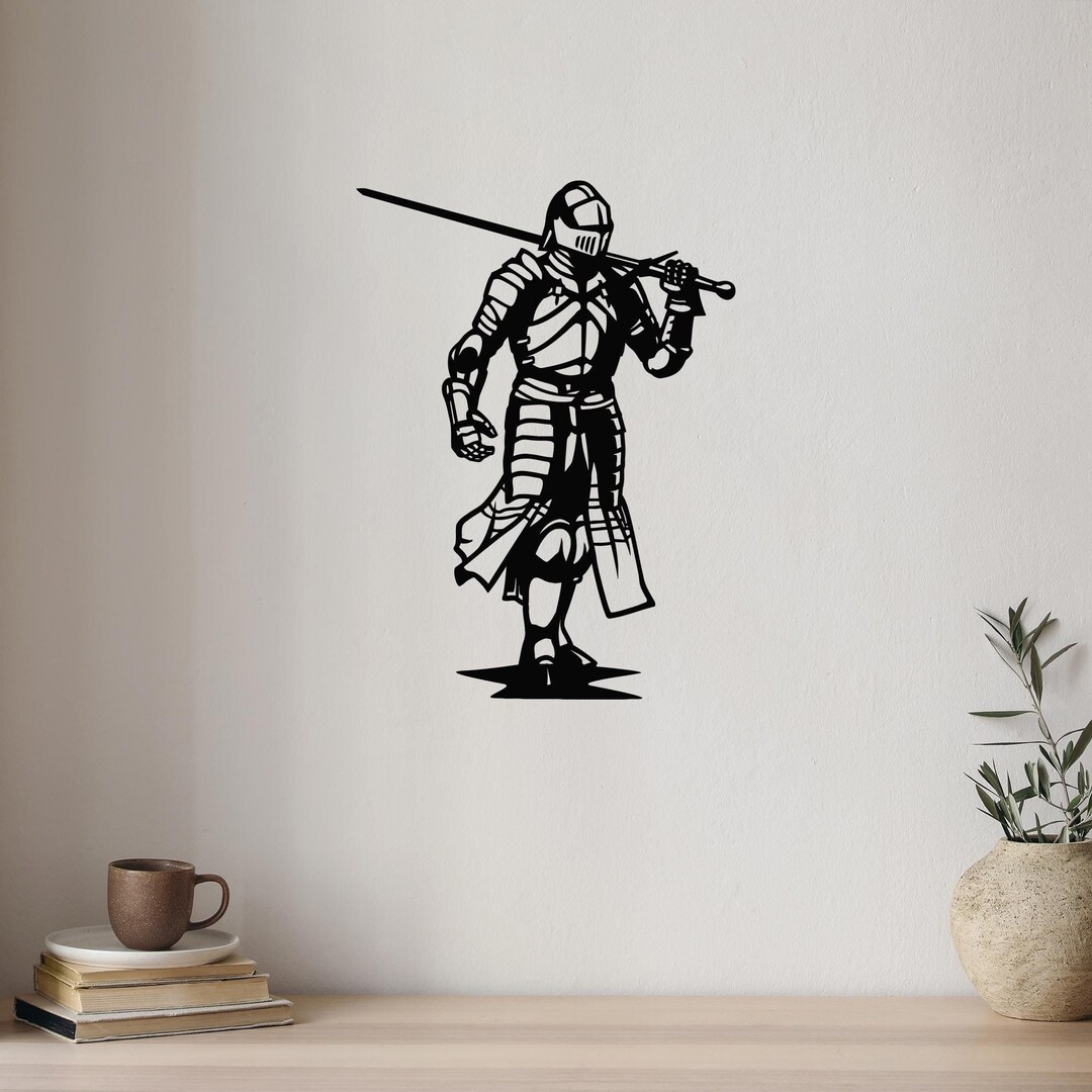 Medieval Knight Vinyl Wall Decal Sword Warrior Middle Ages Boys Bedroom ...