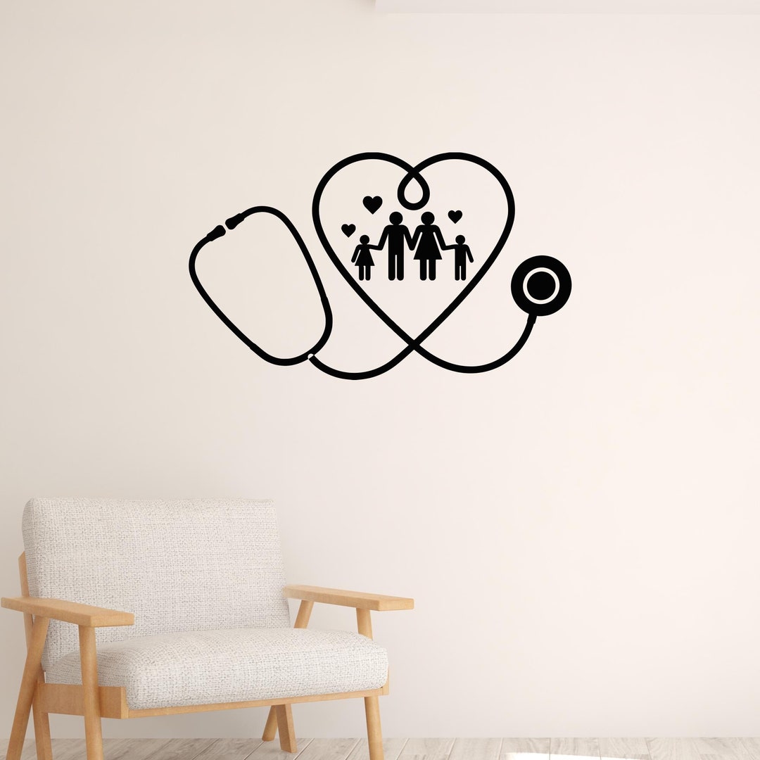 Family Clinic Vinyl Wall Decal Hospital Signboard Medical Office Health ...