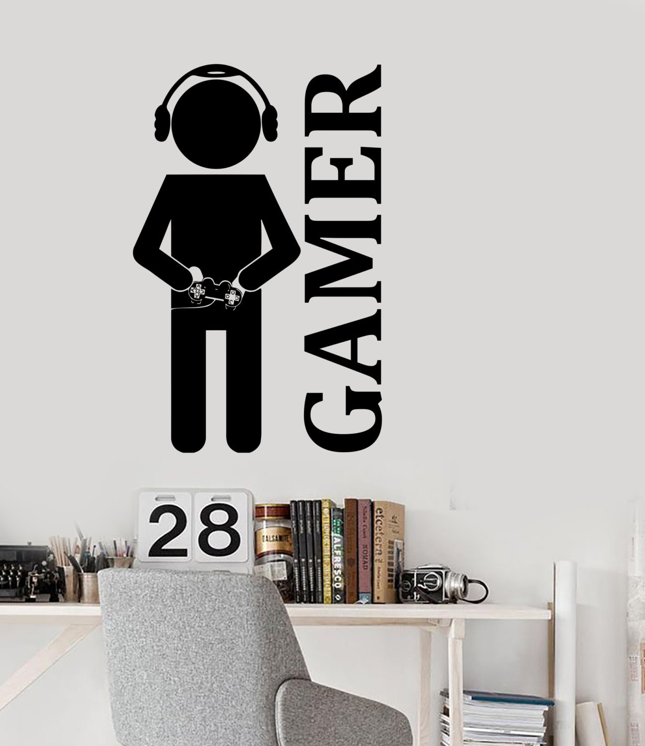 Wall Vinyl Decal Gamer Gaming Winning a computer game Play | Etsy
