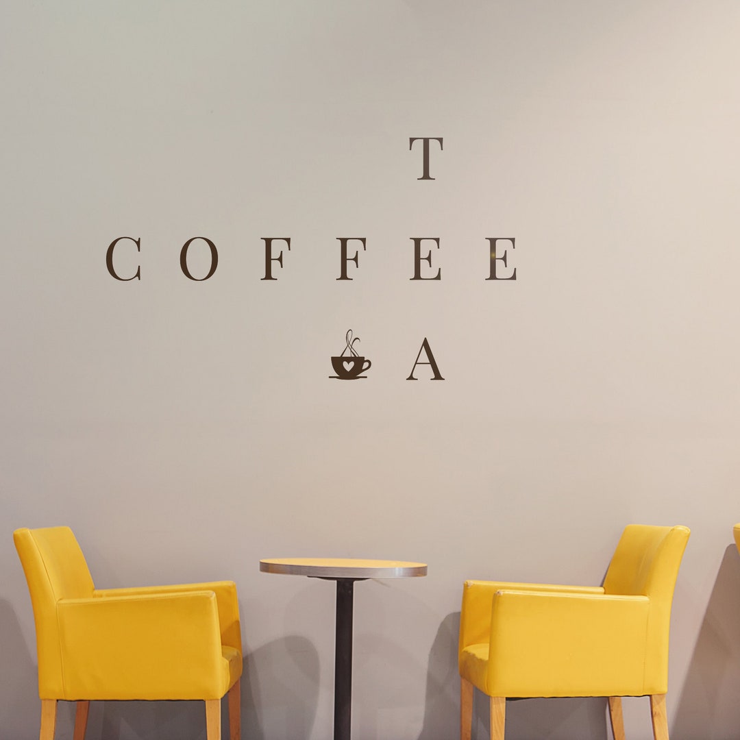 Coffee Tea Vinyl Wall Decal Break Room Snack Dining Room Kitchen ...