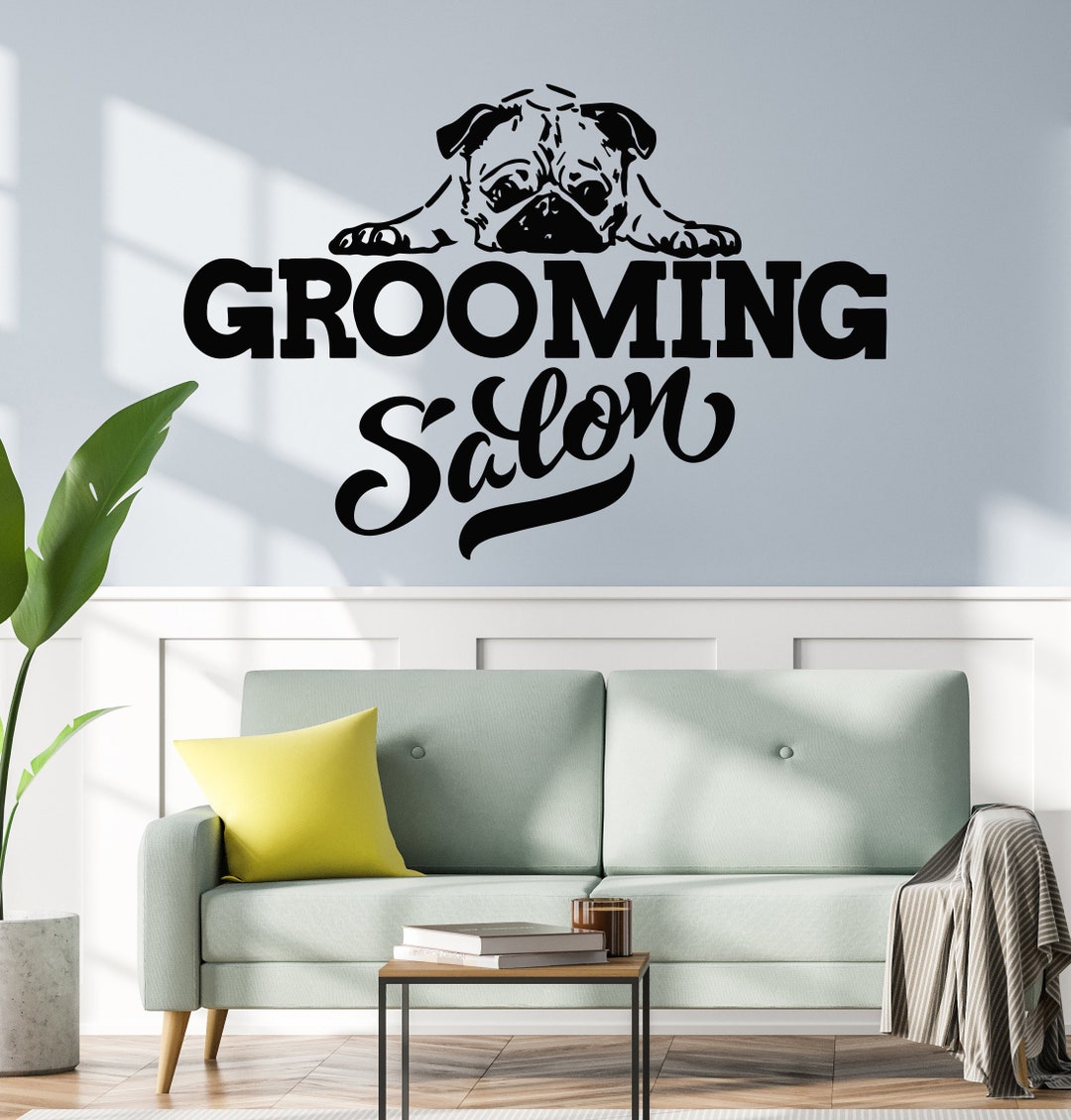 Grooming Salon Vinyl Wall Decal Dog Puppy Groomer Pet Animal Stickers ...