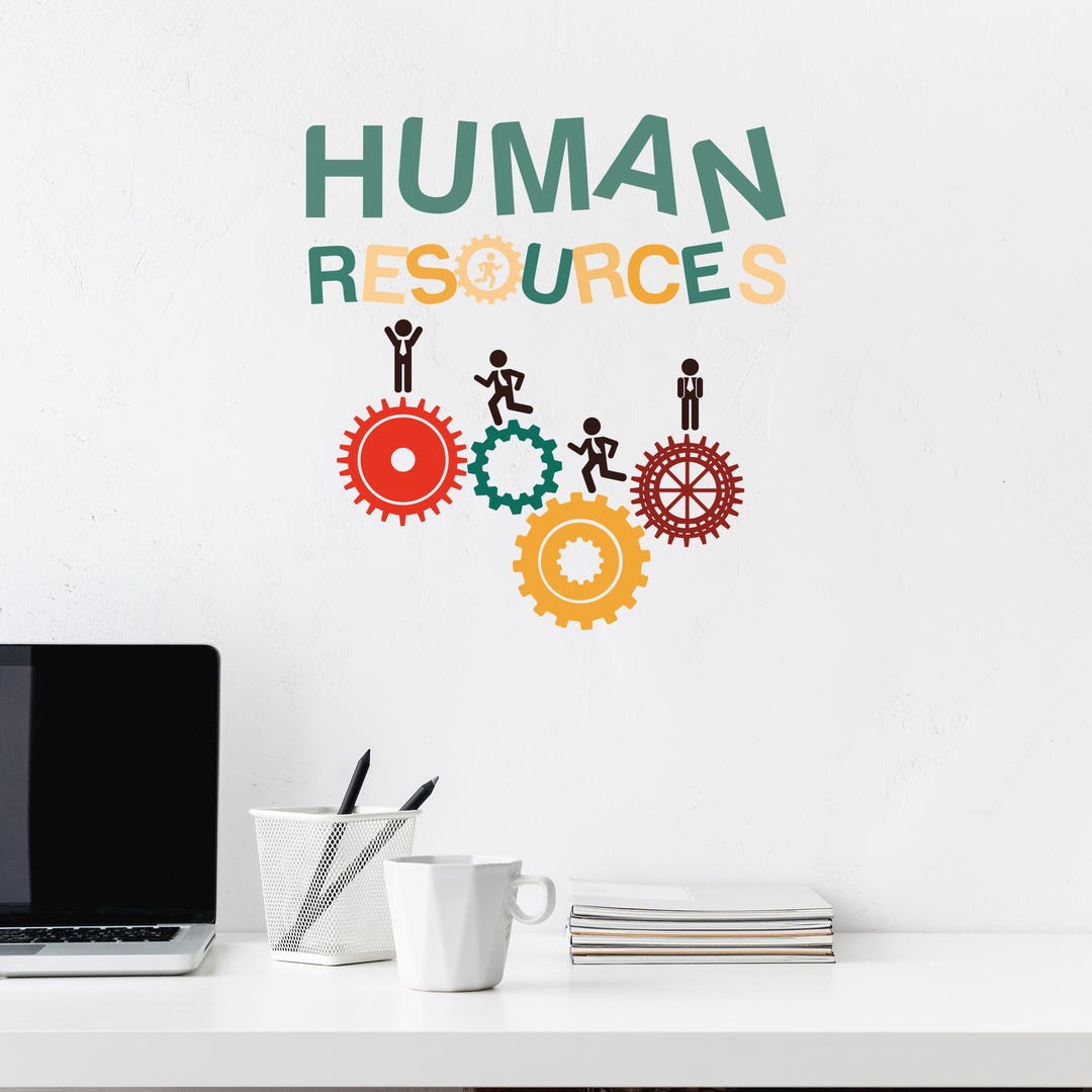 Human Resources Vinyl Wall Decal With Gears for Office Decor | HR Wall ...